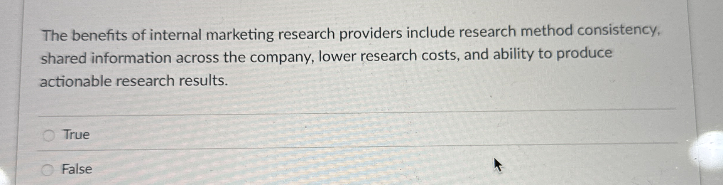 The benefits of internal marketing research providers | Chegg.com