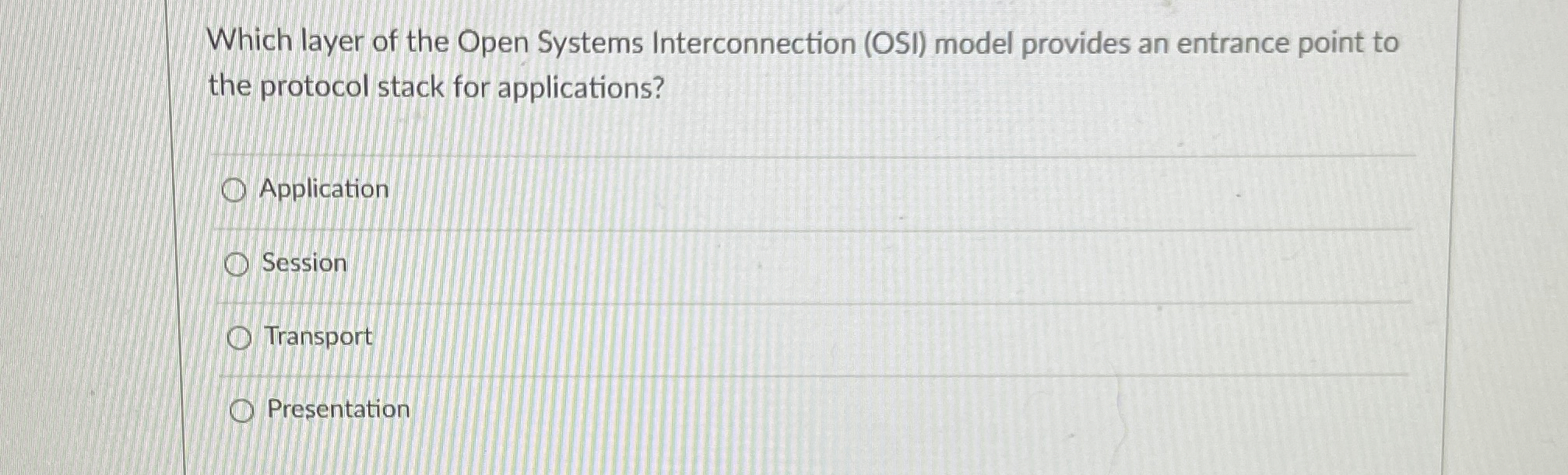 Solved Which layer of the Open Systems Interconnection (OSI) | Chegg.com