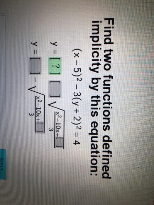 Solved Find Two Functions Defined Implicity By This 