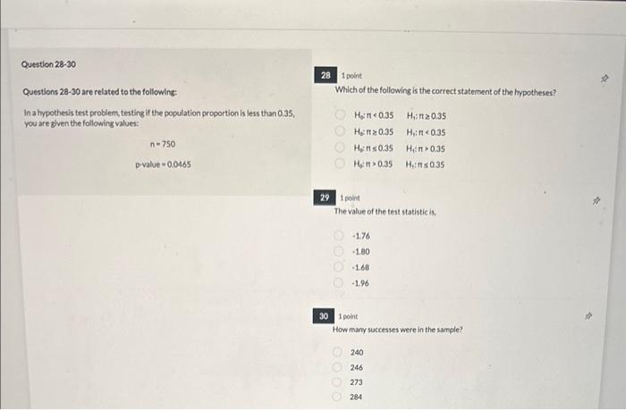 Solved 281 point Questions 28−30 are related to the | Chegg.com