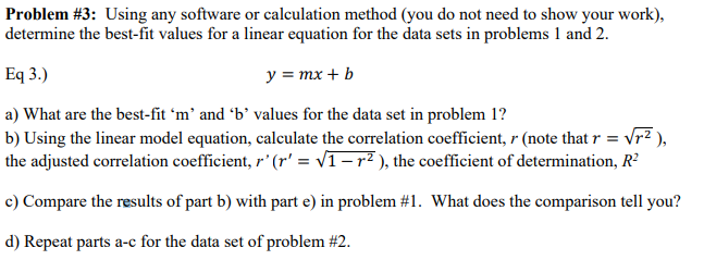Solved Problem #3: Using any software or calculation method | Chegg.com