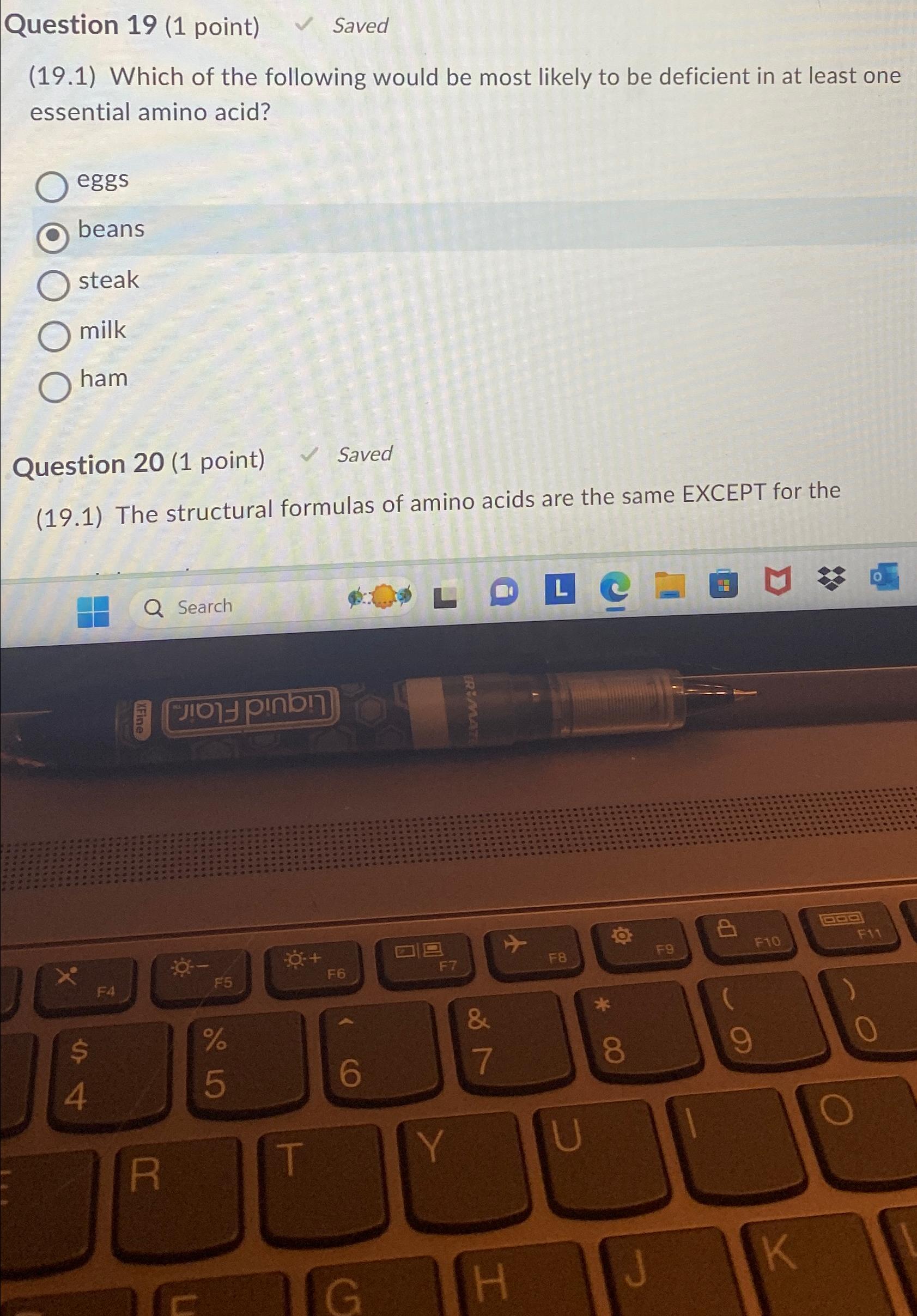 Solved Question 19 (1 ﻿point)Saved(19.1) ﻿Which of the | Chegg.com