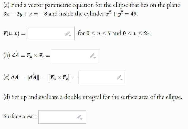 Solved (a) ﻿Find a vector parametric equation for the | Chegg.com