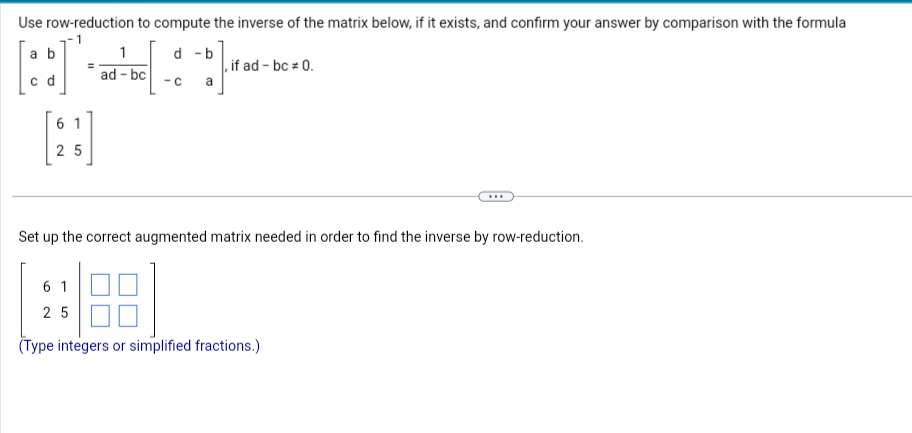 Solved Use row-reduction to compute the inverse of the | Chegg.com