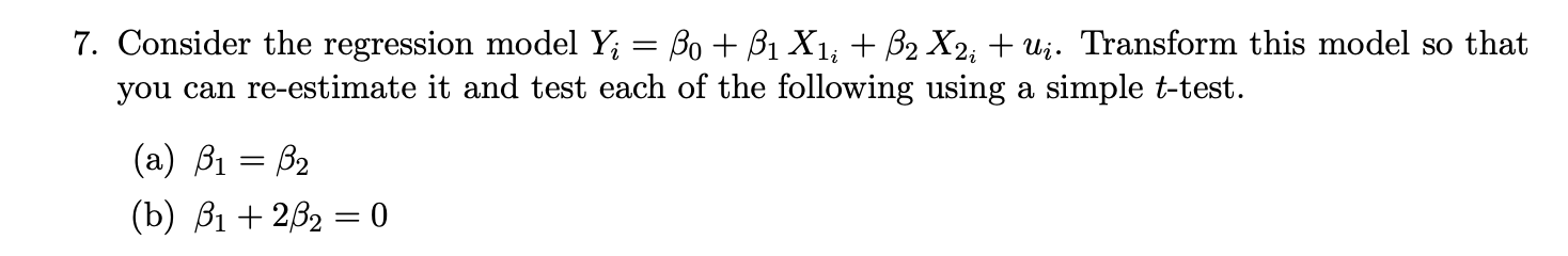 Solved Consider the following regression | Chegg.com