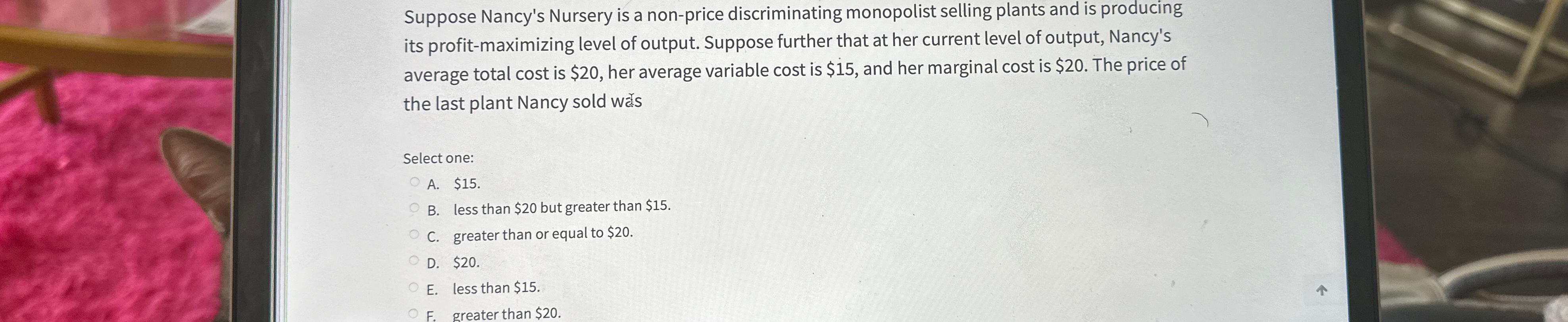 Solved Suppose Nancy's Nursery is a non-price discriminating | Chegg.com Solved Suppose Nancy's Nursery is a non-price discriminating | Chegg.com