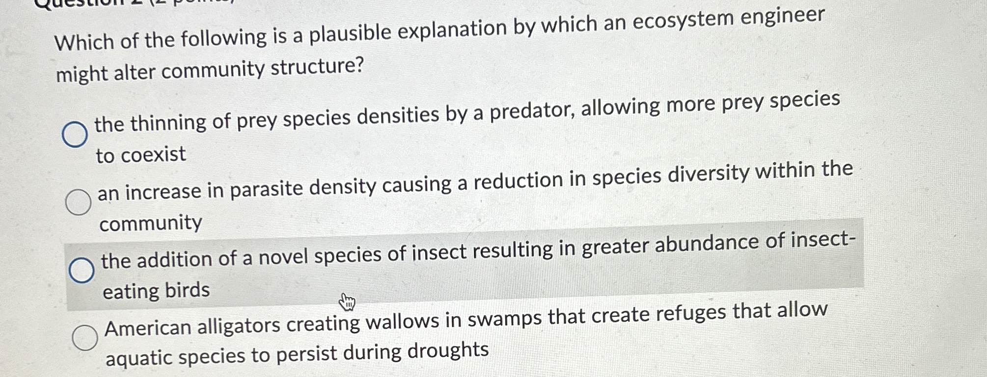 Solved Which of the following is a plausible explanation by | Chegg.com