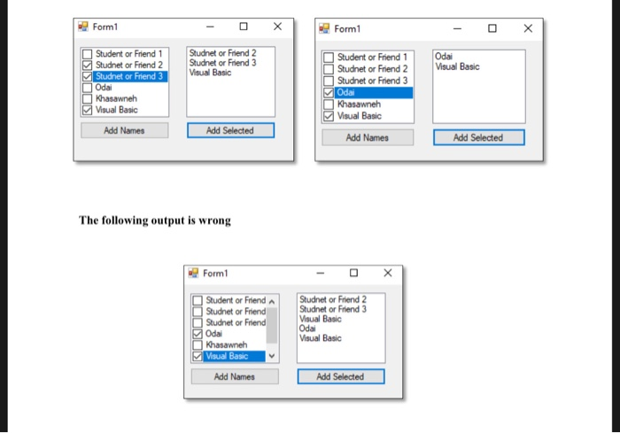 Friends list Create an application that has two list | Chegg.com