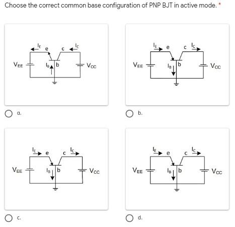 Solved Choose the correct common base configuration of PNP | Chegg.com
