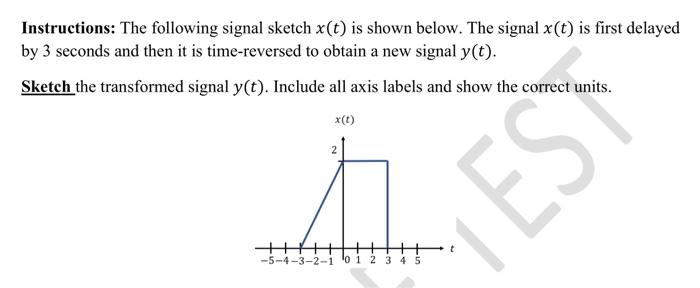 Solved Instructions: The following signal sketch x(t) is | Chegg.com