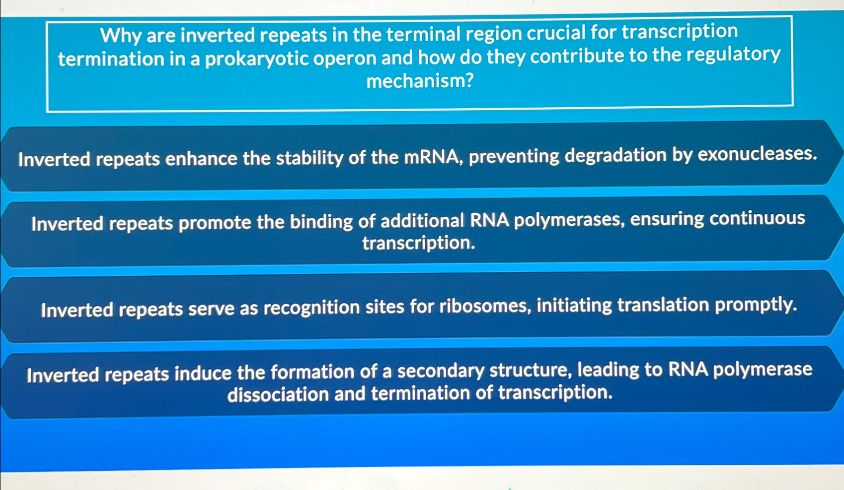 Solved Why are inverted repeats in the terminal region | Chegg.com