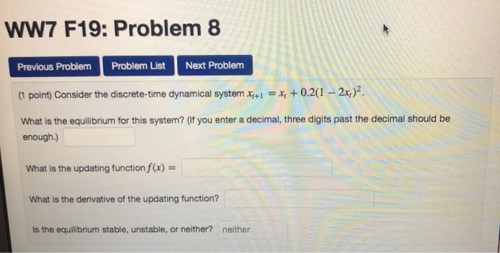 Solved WW7 F19: Problem 6 Previous Problem Problem List Next | Chegg.com