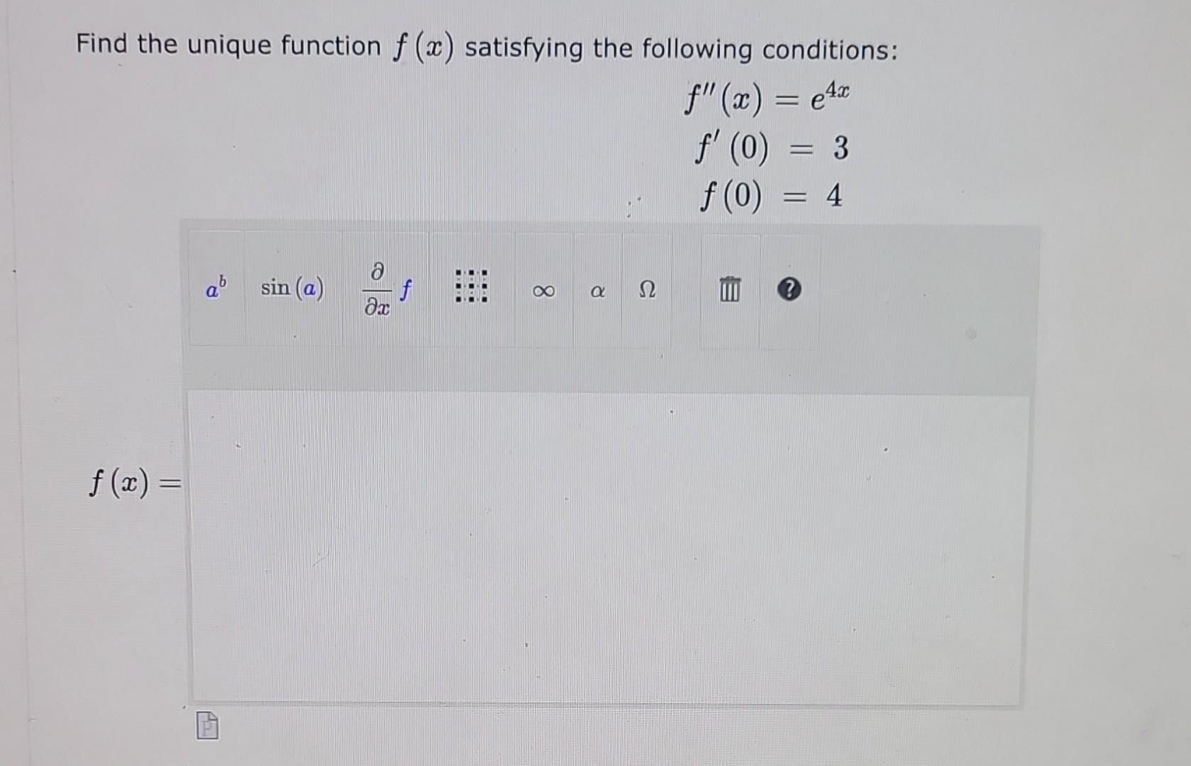 Solved Find the unique function f(x) satisfying the | Chegg.com