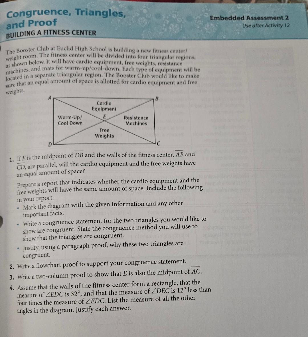 Solved Congruence, Triangles, and ProofEmbedded Assessment | Chegg.com
