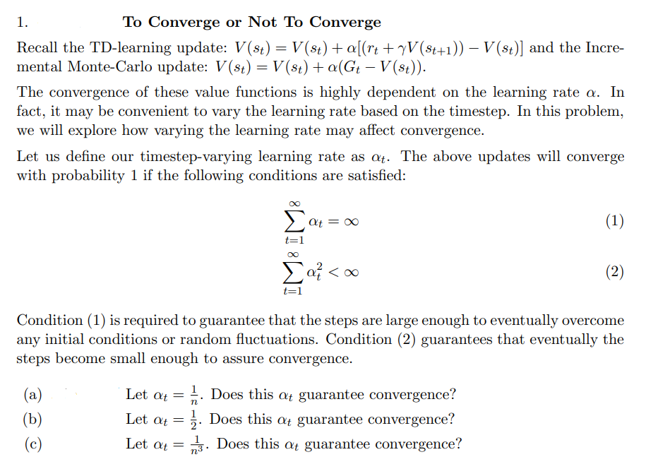 Solved Recall the TD-learning update: | Chegg.com