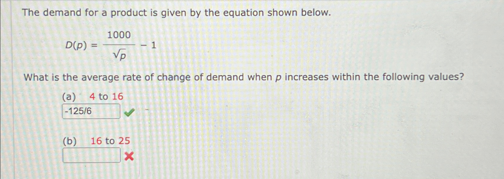 Solved The demand for a product is given by the equation | Chegg.com