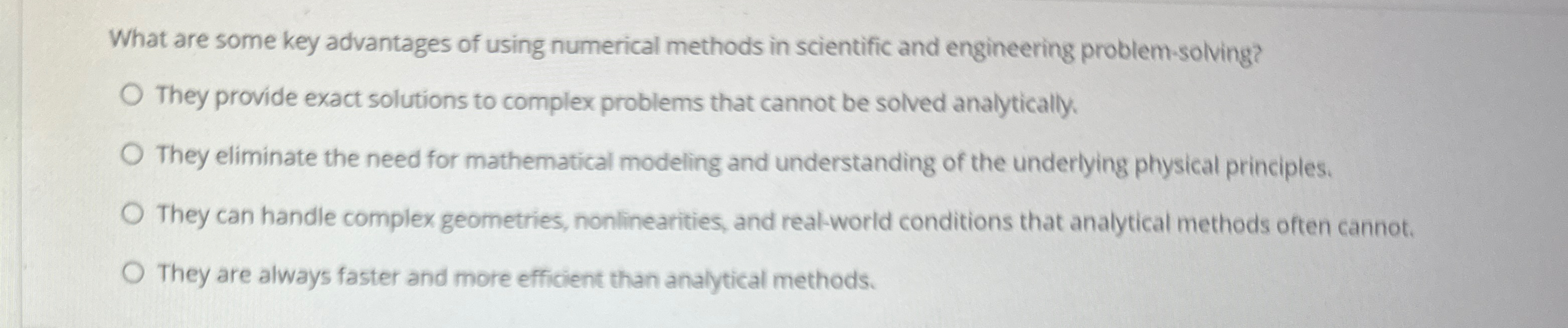 Solved What are some key advantages of using numerical | Chegg.com