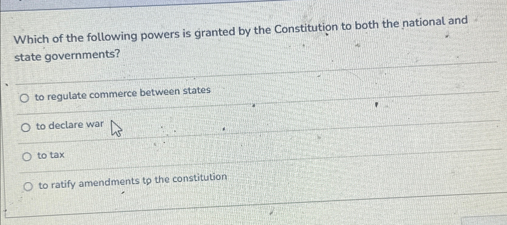 Solved Which of the following powers is granted by the | Chegg.com