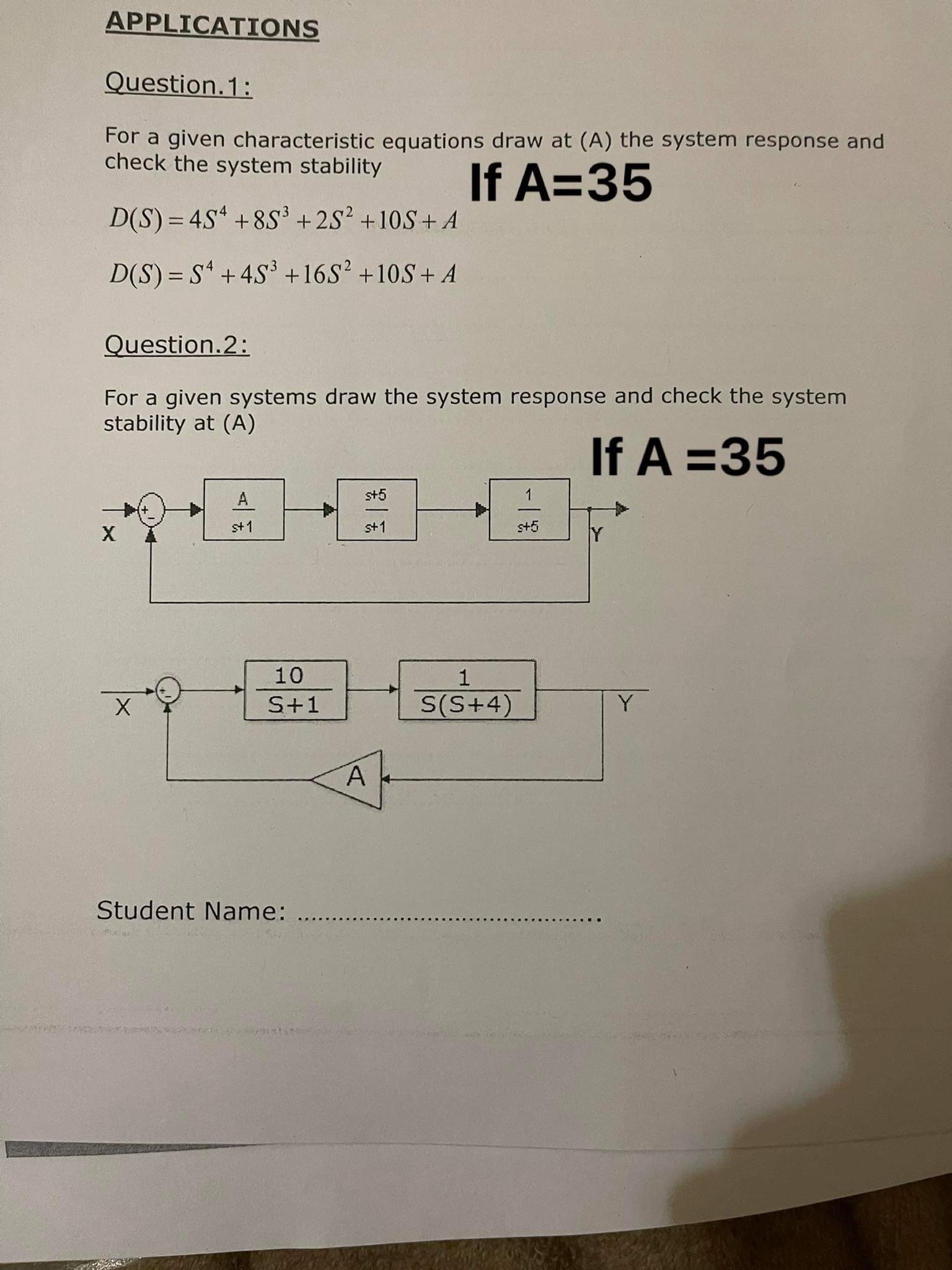 Solved APPLICATIONSQuestion.1:For a given characteristic | Chegg.com