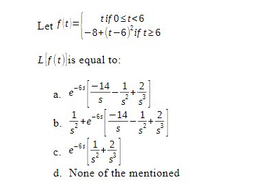Solved Let f(t)={t if 0≤t
