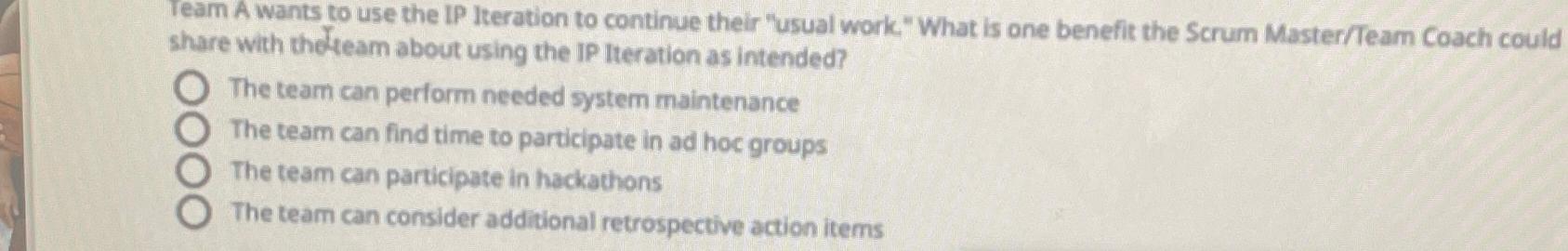 Solved Team A wants to use the IP Iteration to continue | Chegg.com