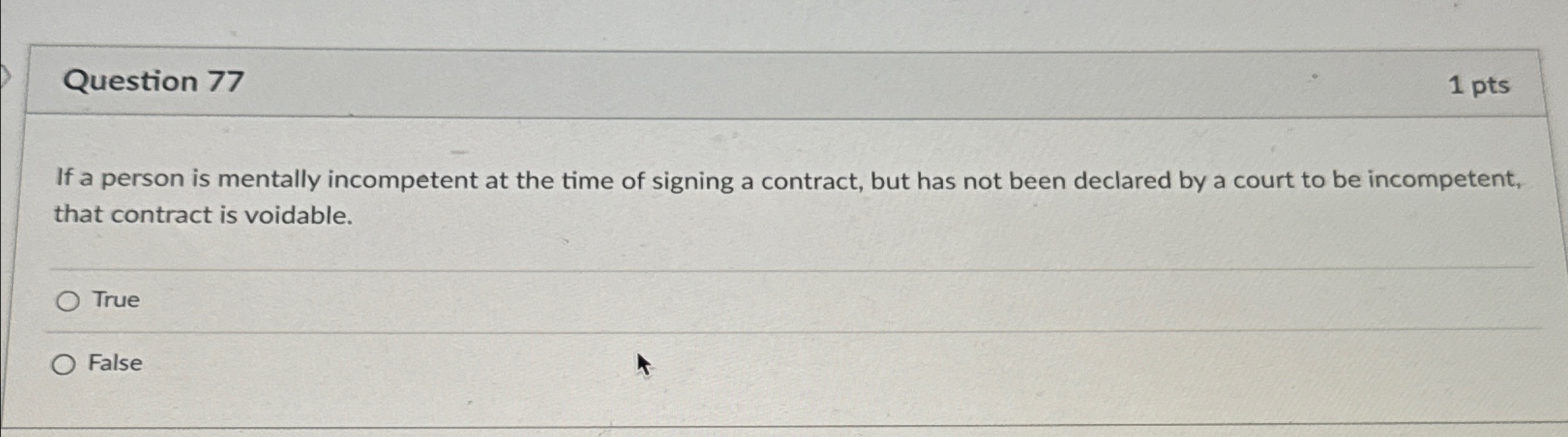 Solved Question 771 ﻿ptsIf a person is mentally incompetent | Chegg.com