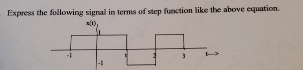Solved Express the following signal in terms of step | Chegg.com