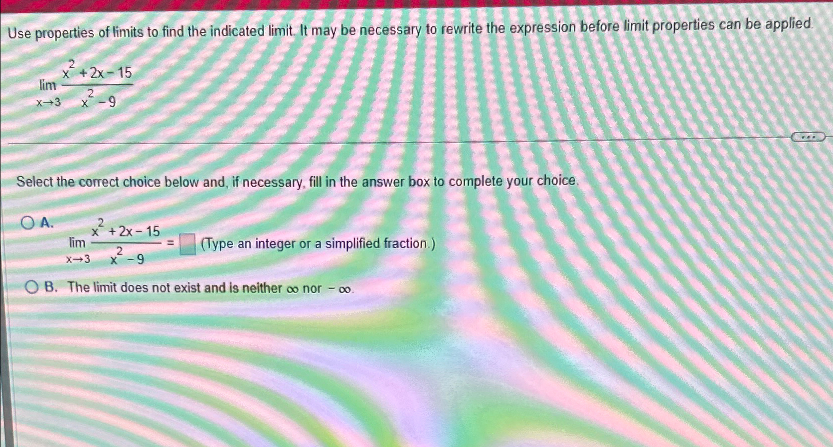 Solved Use properties of limits to find the indicated limit. | Chegg.com