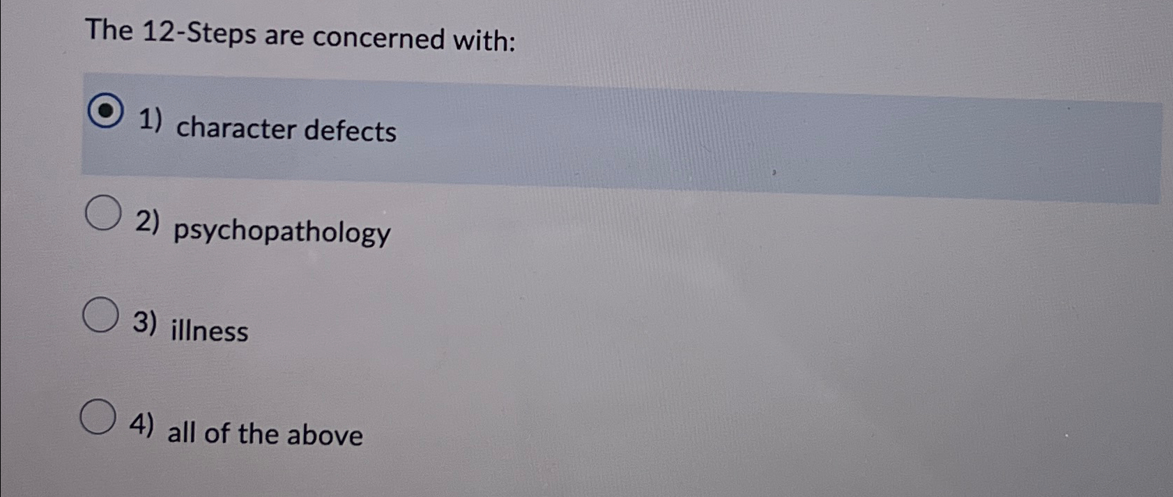 Solved The 12-Steps are concerned with:character | Chegg.com