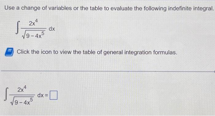 Solved Use a substitution of the form y=ax+b to evaluate the | Chegg.com