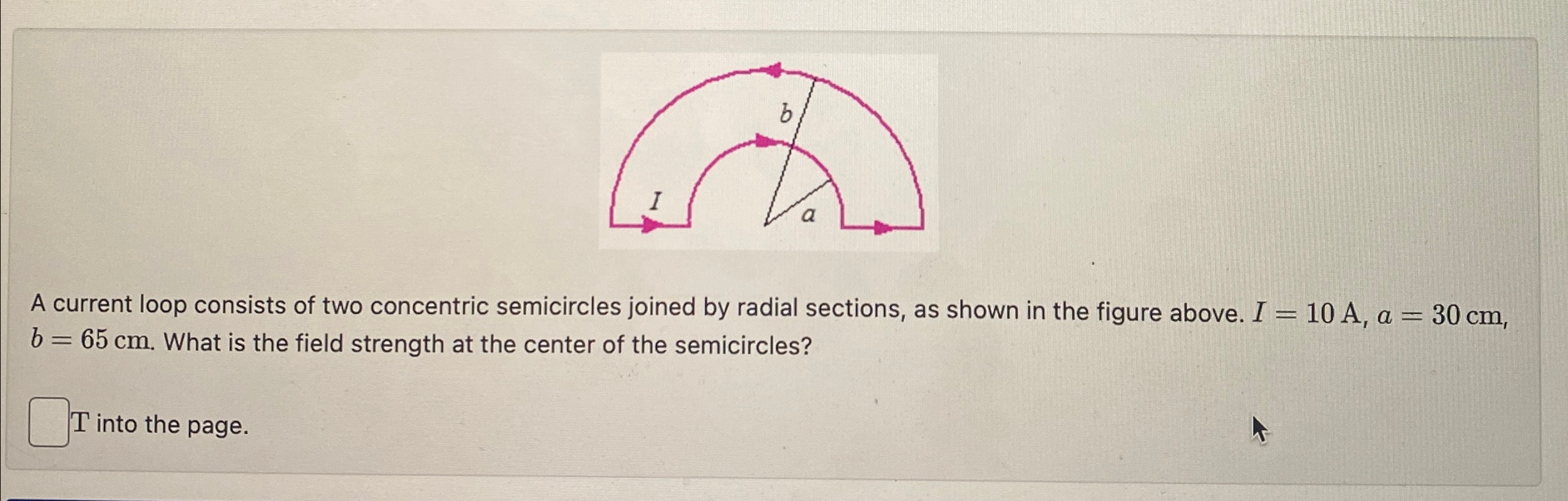 A current loop consists of two concentric semicircles | Chegg.com