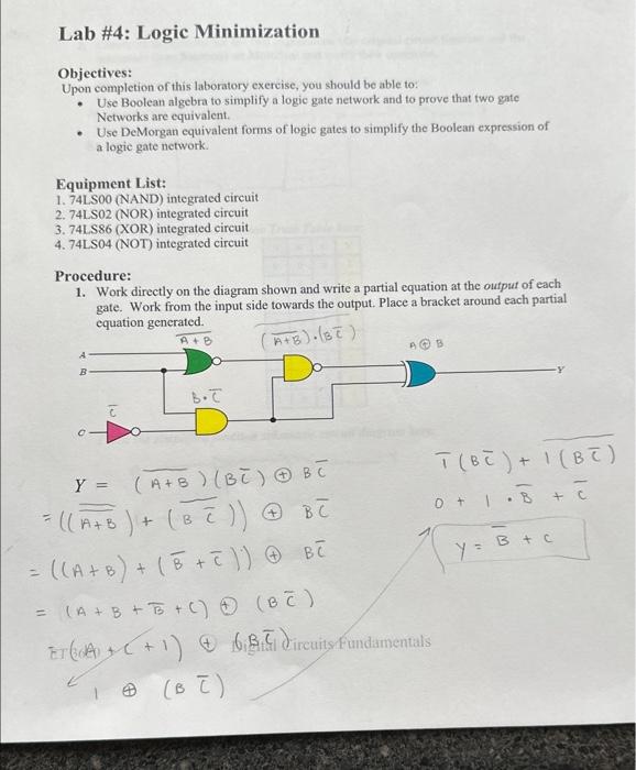 Lab 4 Logic Minimization Objectives Upon