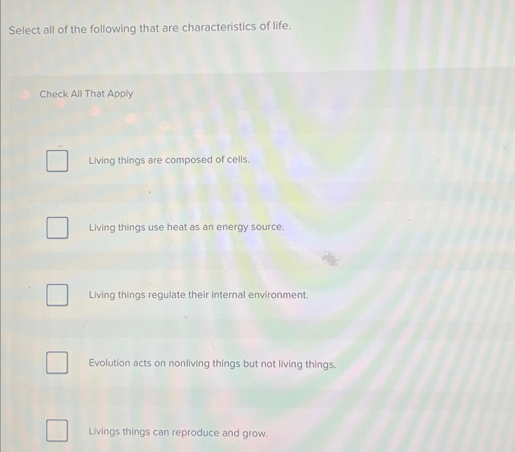 Solved Select all of the following that are characteristics | Chegg.com