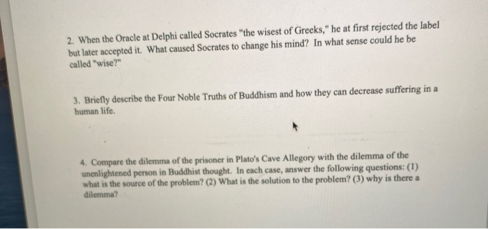 2. When the Oracle at Delphi called Socrates "the | Chegg.com