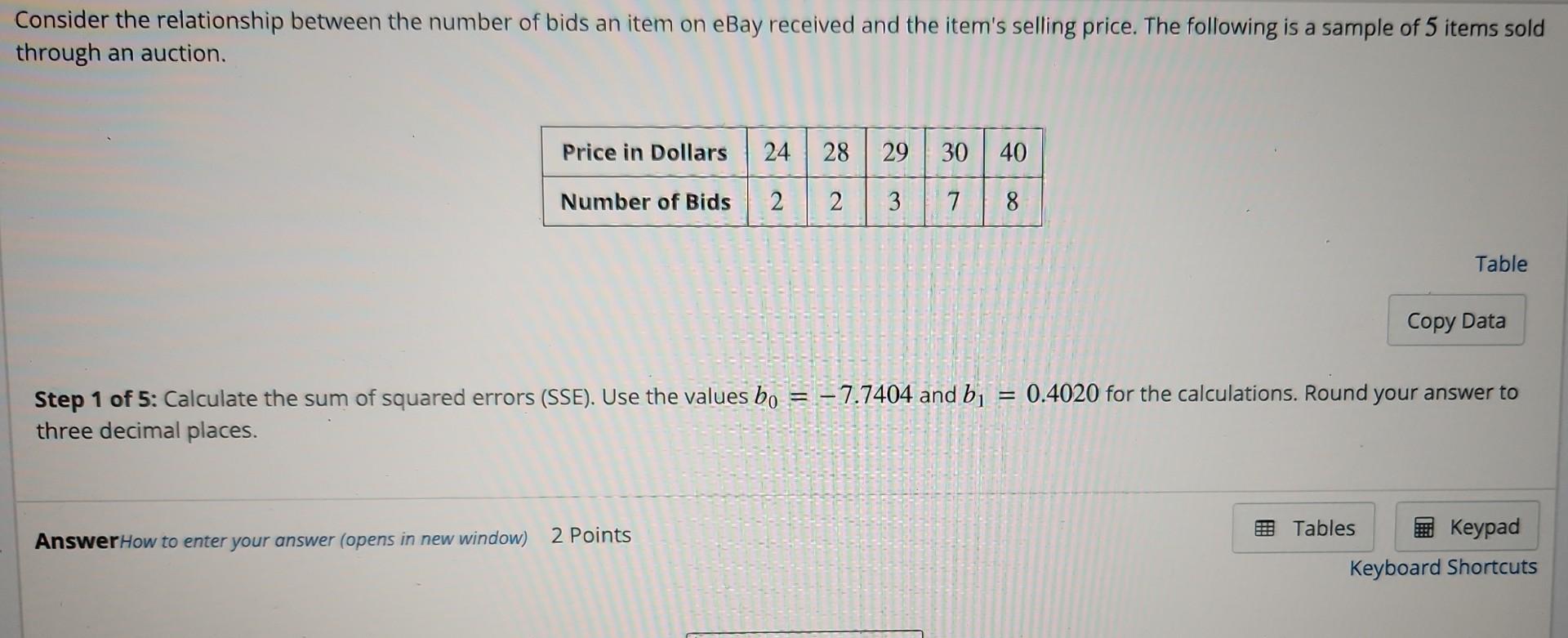 Solved Consider the relationship between the number of bids | Chegg.com