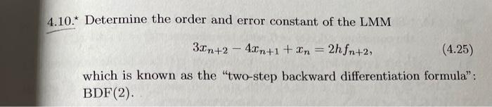 Implement the backward Euler method (Table 4.2 in | Chegg.com