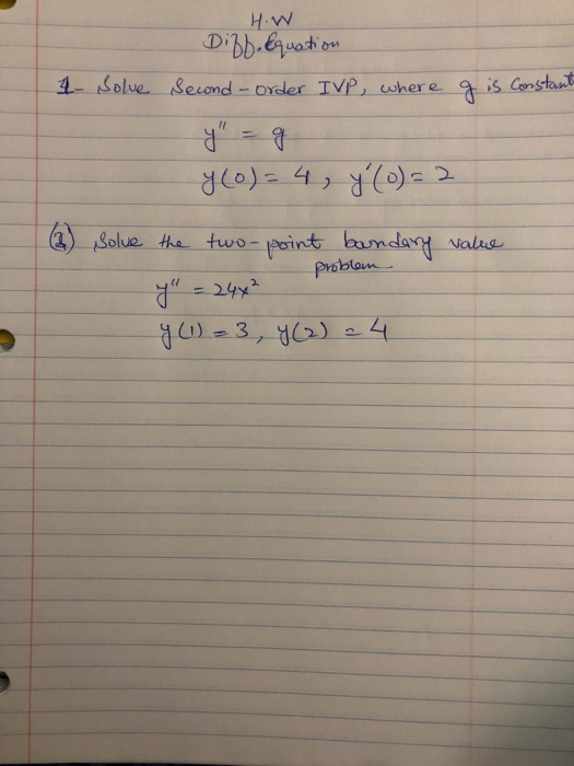 Solved How Diff. Equation second-order IVP, where 4- Solve g | Chegg.com