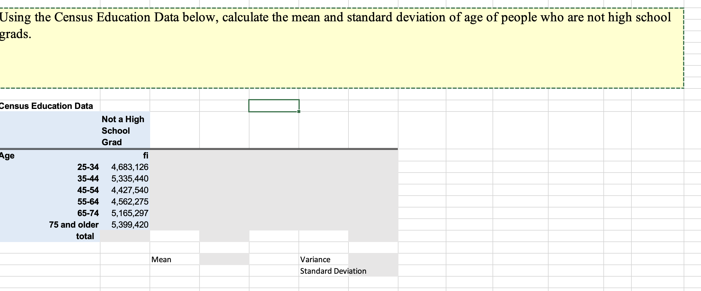 Solved Using the Census Education Data below, calculate the | Chegg.com