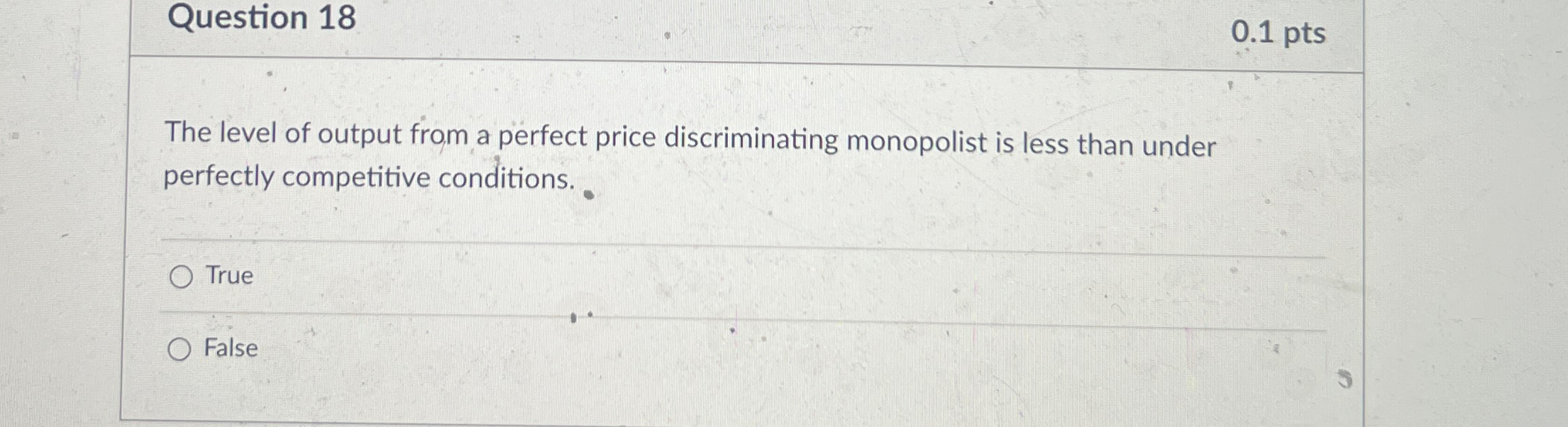 Solved Question 180.1 ﻿ptsThe level of output from a perfect | Chegg.com