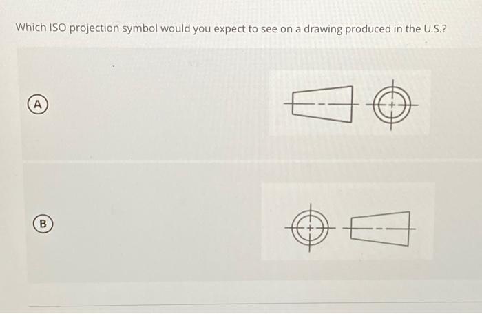 Solved Which ISO projection symbol would you expect to see | Chegg.com