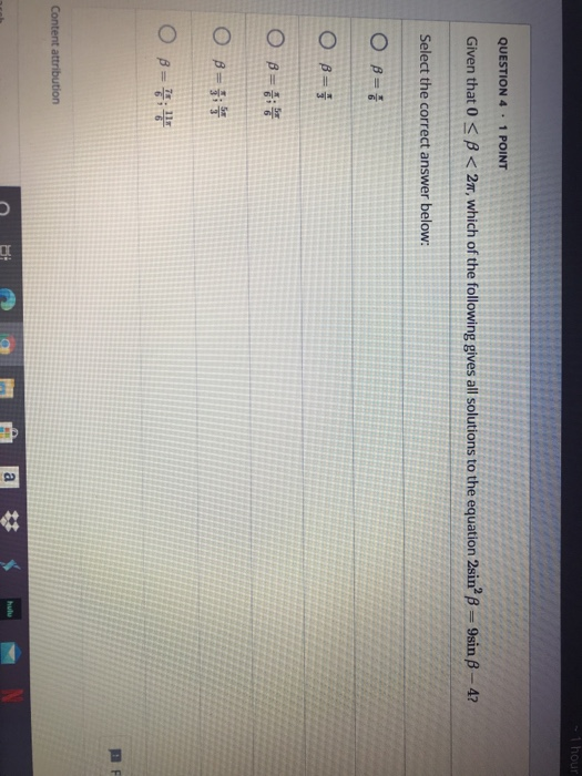 Solved 1 hour QUESTION 4 . 1 POINT Given that 0 | Chegg.com