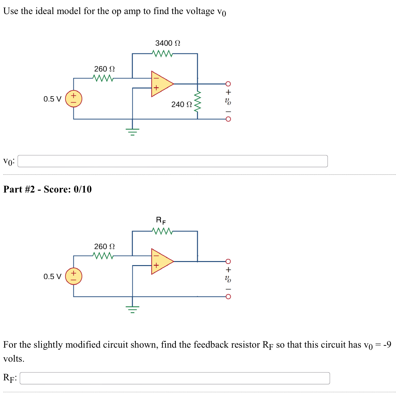 Solved Use the ideal model for the op amp to find the | Chegg.com