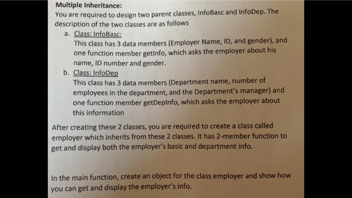 Solved Create A C Class That Has 2 Integers Data Members 