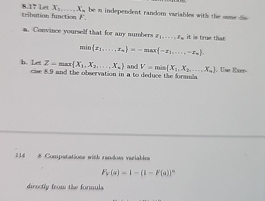 Solved 8.17 ﻿Let x1,dots,xn ﻿be n ﻿independent random | Chegg.com