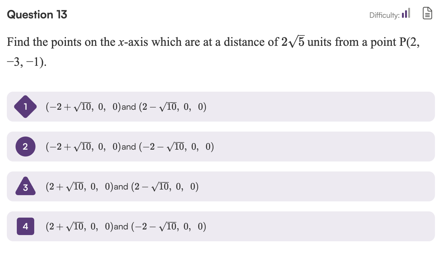 Solved Find the points on the x-axis which are at a distance | Chegg.com