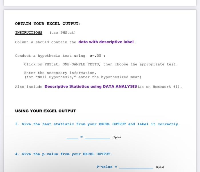 Solved STAT 2305 Spring 2022 EXCEL HOMEWORK #6 NAMES (50pts) | Chegg.com