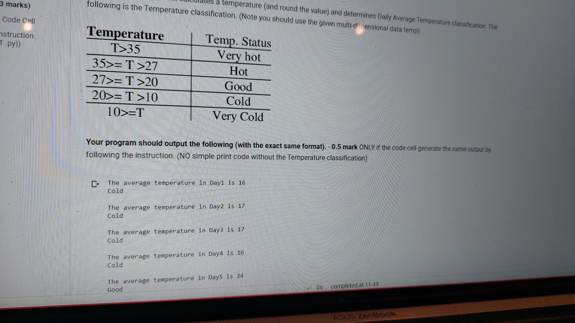 3 marks) istruction. T.py)) Your program should | Chegg.com
