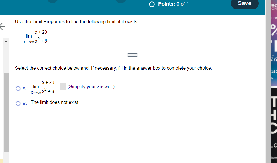 Solved Use the Limit Properties to find the following limit, | Chegg.com