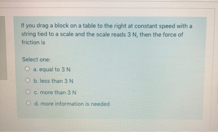 Solved If you drag a block on a table to the right at | Chegg.com