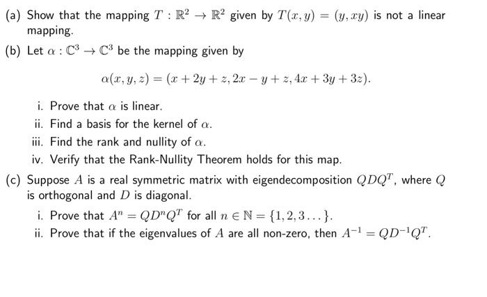 Solved (a) Show that the mapping T:R2→R2 given by | Chegg.com